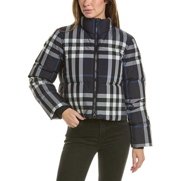 Burberry | Jackets & Coats | Burberry Check Cropped Down Puffer Jacket ...